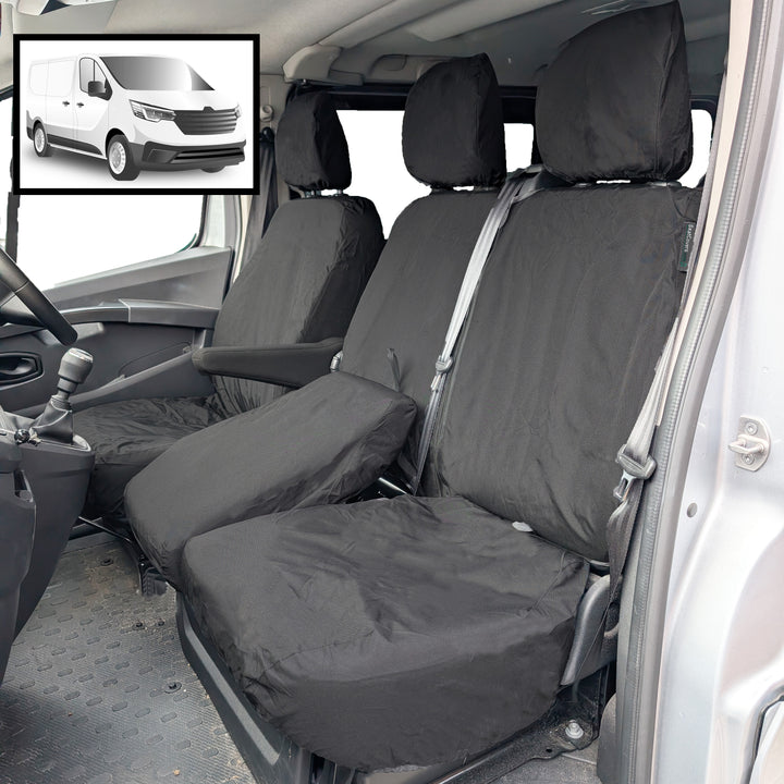 Renault Trafic Van 2014+ Tailored Seat Covers - Three Front Seats With ...